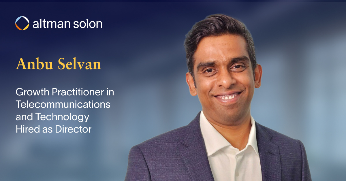 Telecom & Tech Growth Expert Anbu Selvan Hired as Director | Altman Solon
